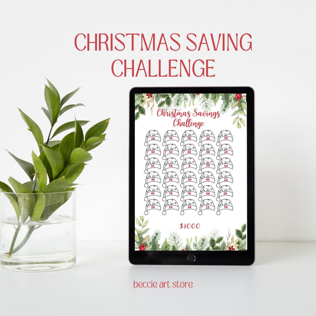 A4 Christmas Savings Challenge Printable, Christmas Savings Tracker, 30 ...