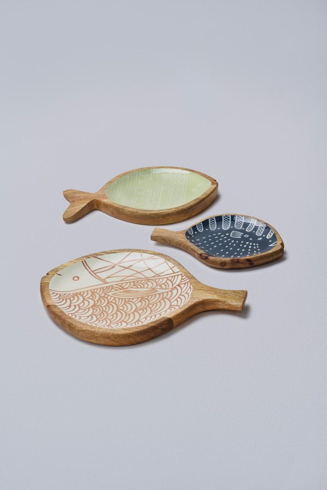 Wooden Fish Platter | Dover Sole Shape Wood Serving Dish Coastal ...