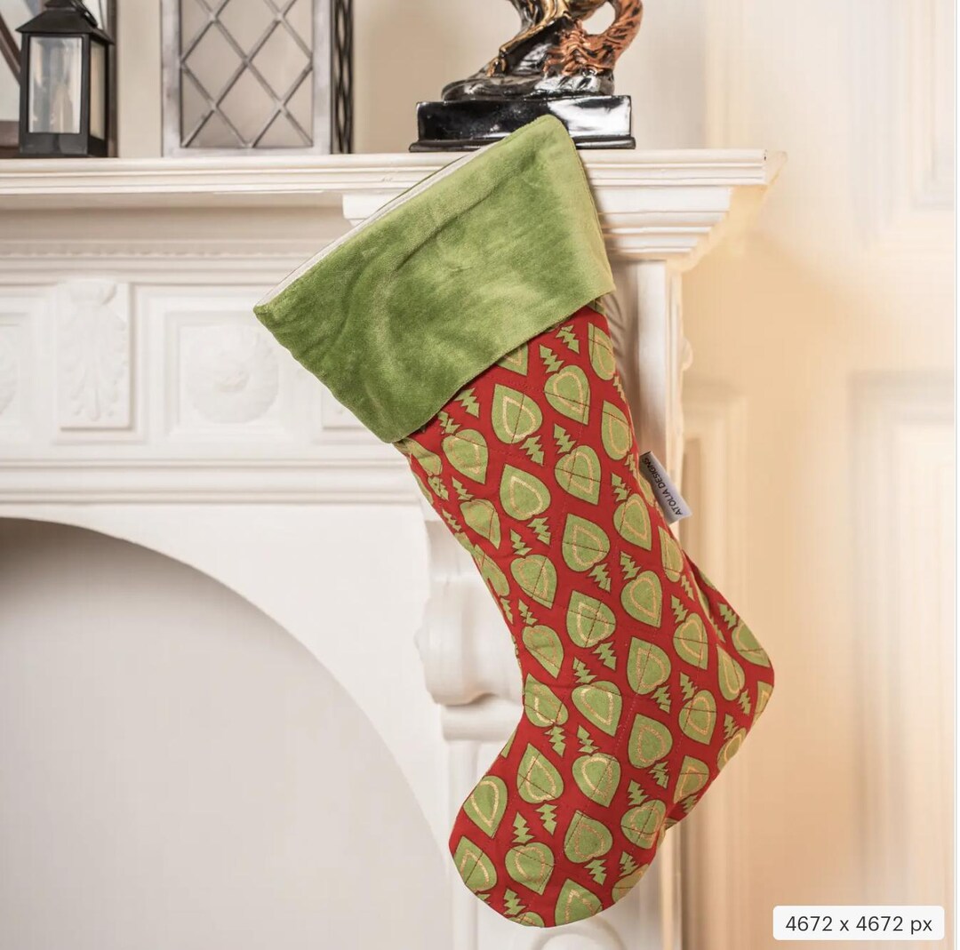 Traditional Hand Blocked Velvet Stocking - Etsy