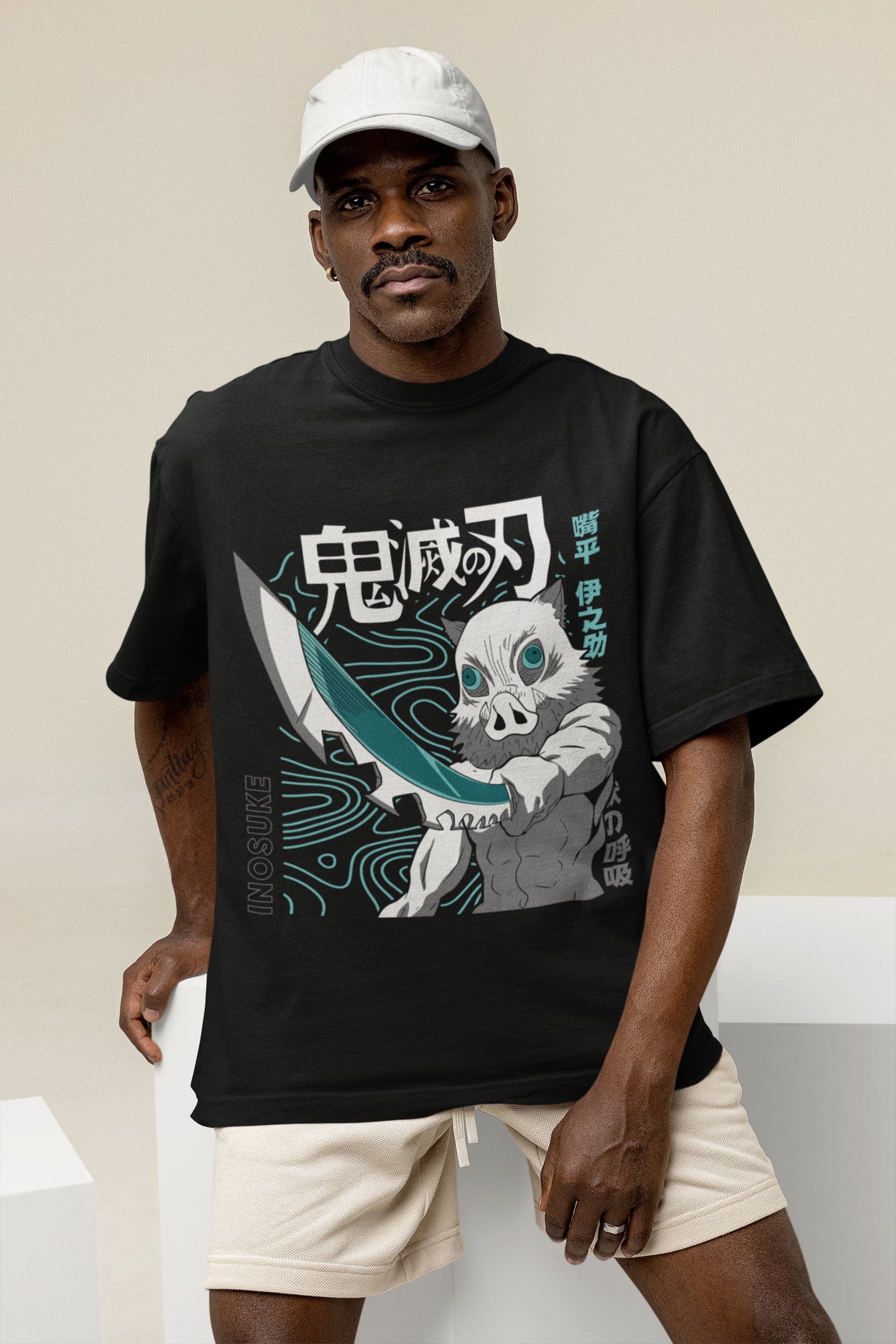 Gift for Men, Hanafuda Earrings Shirt, Inosuke, Anime Drip Shirt ...