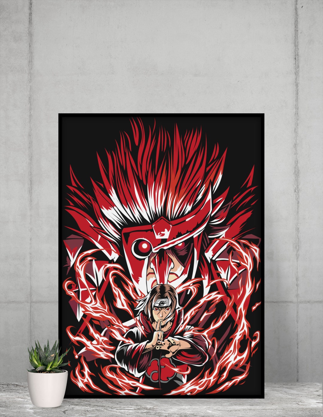 Custom Anime Portrait, Itachi Poster, Cool Anime Gift, Anime Posters ...