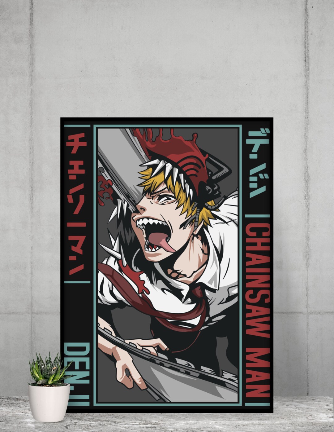 Custom Anime Portrait, Chainsaw Man Poster, Cool Anime Gift, Anime ...