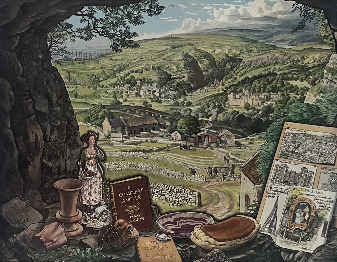 The Shell Guide to Derbyshire Poster by S.R. Badmin. Original 1950s. - Etsy
