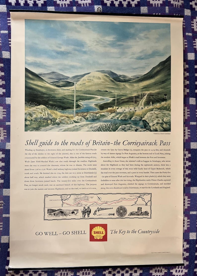 Shell Guide to the Roads of Britain-the Corrieyairack Pass. Original ...