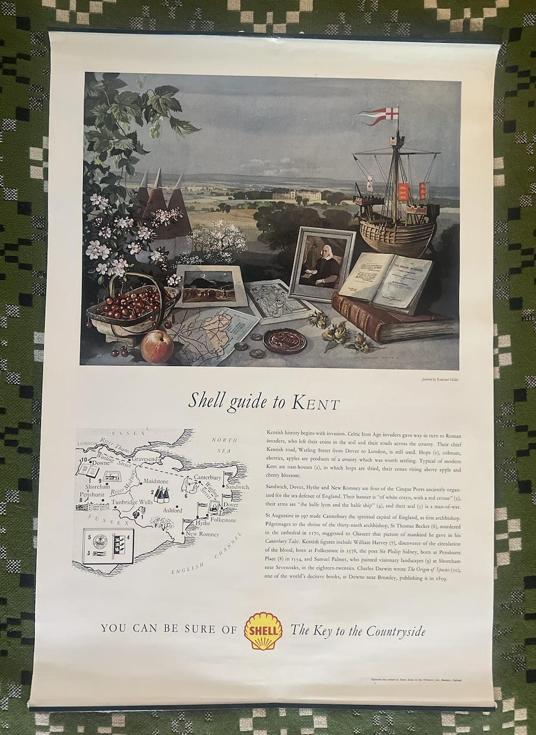 Shell Guide to Kent Poster by Rowland Hilder. Original From the 1950s ...