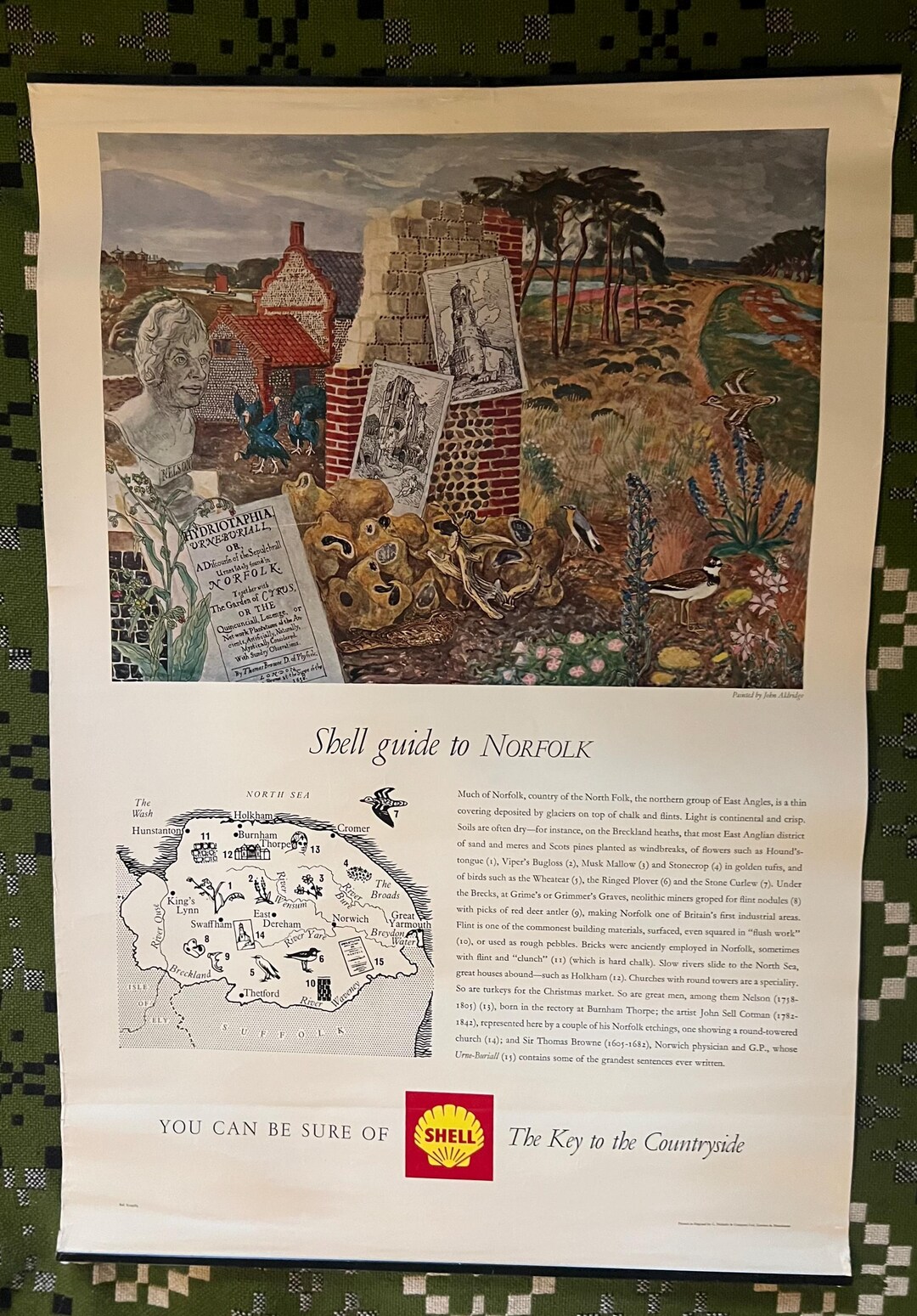 The Shell Guide to Norfolk, an Iconic Poster by John Aldridge, - Etsy