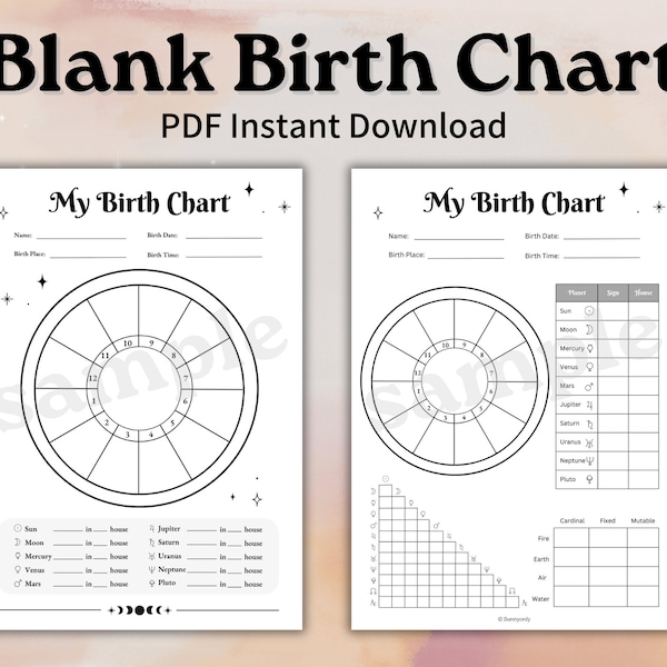 Printable Blank Birth Chart - Etsy