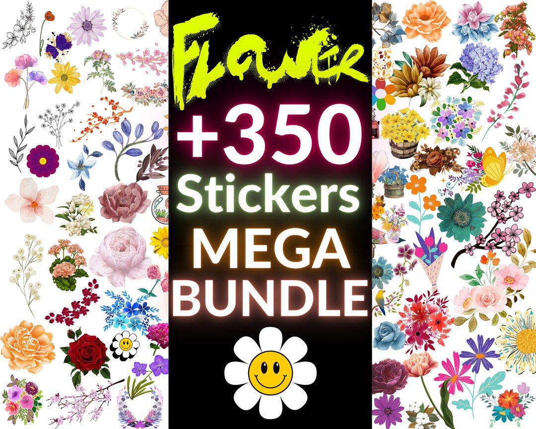 350 Flower Digital Stickers Mega Bundle Stickers Download - Etsy