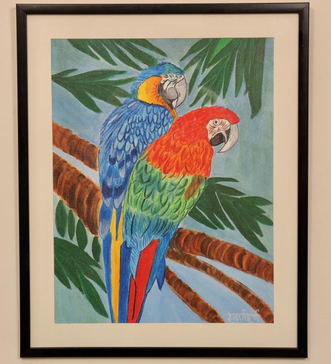 Set of Four Bird Acrylic Painting - Etsy