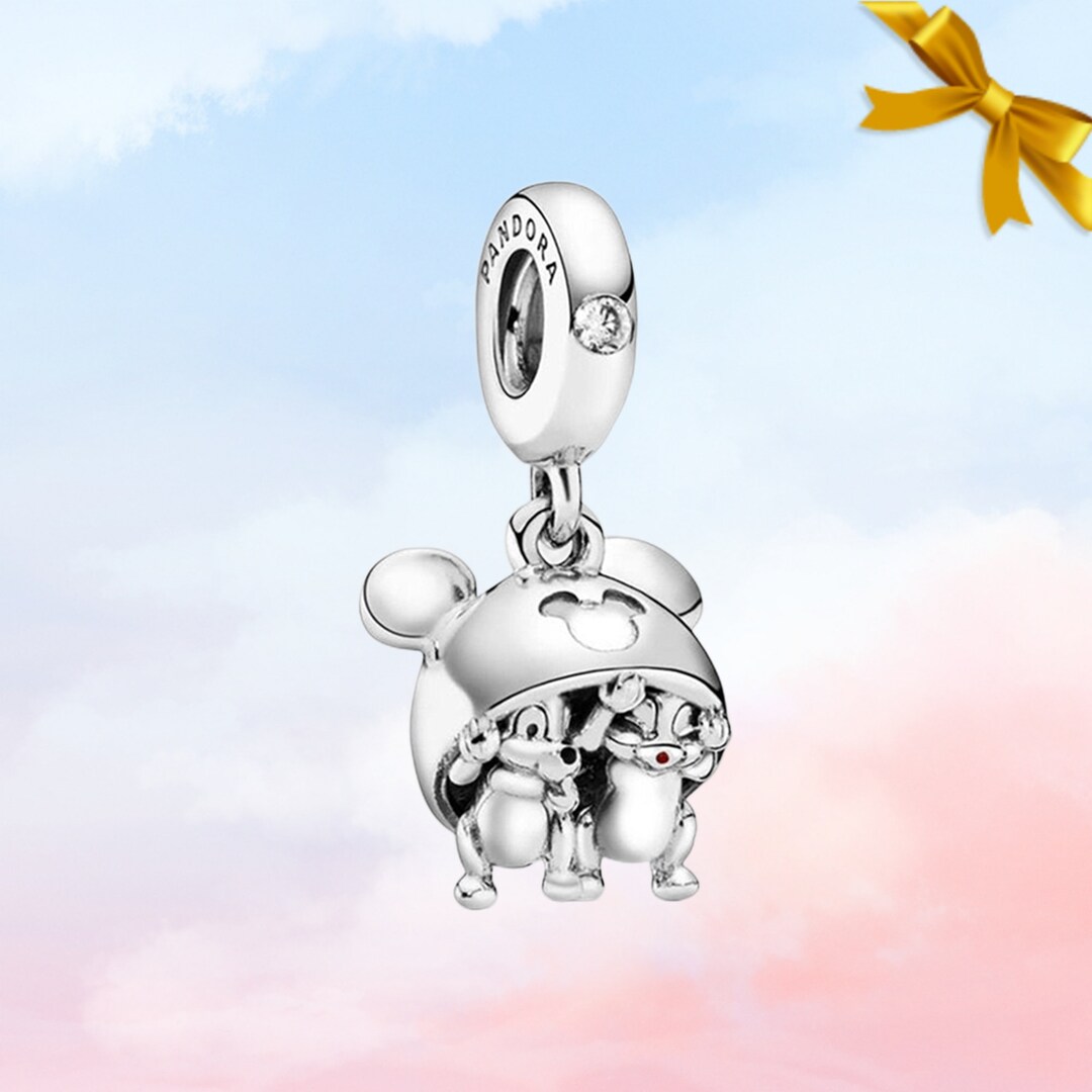Chip and Dale Chipmunks Dangle Charm New Genuine S925 Sterling Silver ...