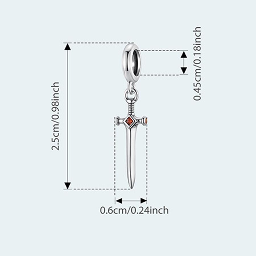 Sword Dangle Charm: 925 Sterling Silver Charm for Bracelet,necklace ...