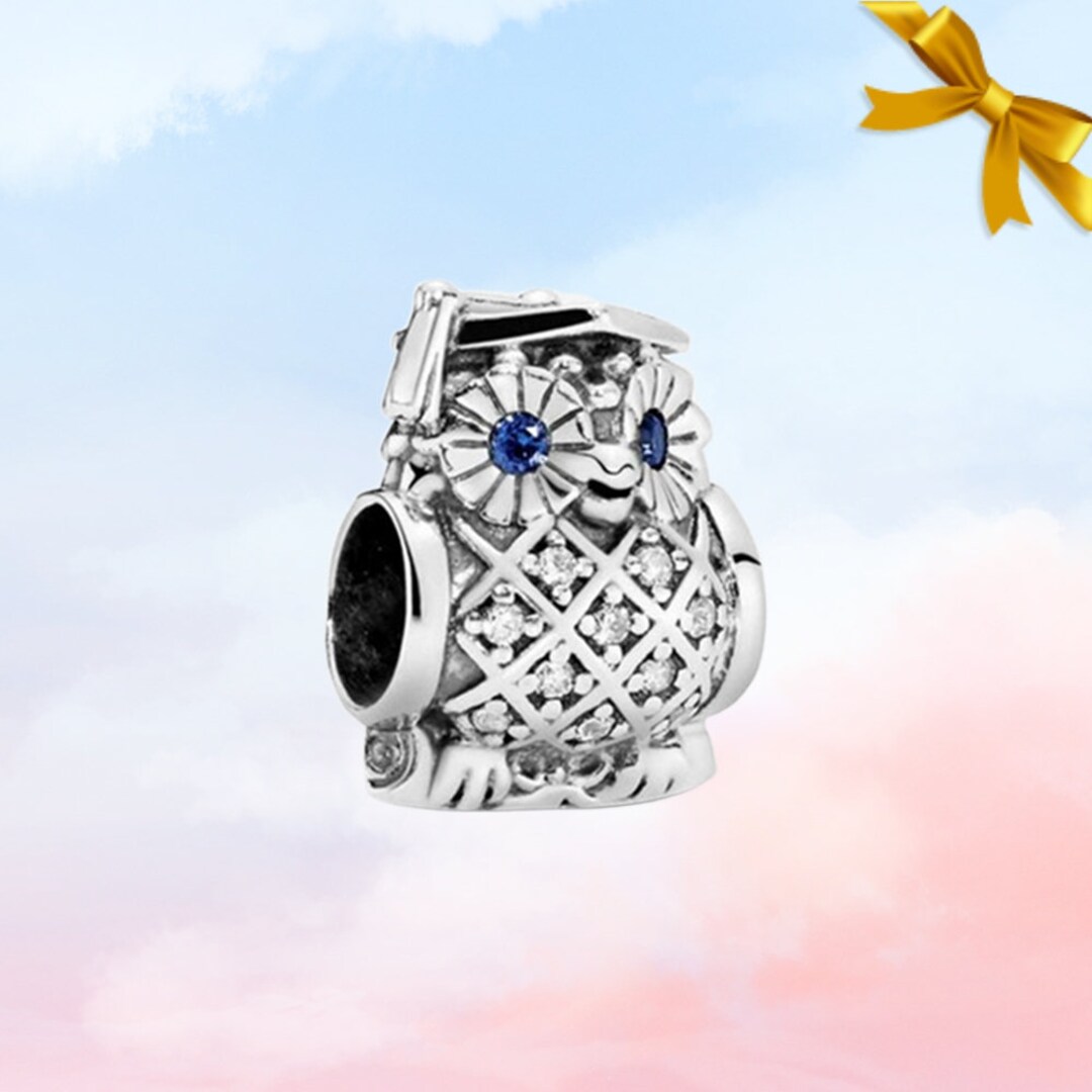 Owl Graduation Charm New Genuine S925 Sterling Silver Charm for Pandora ...