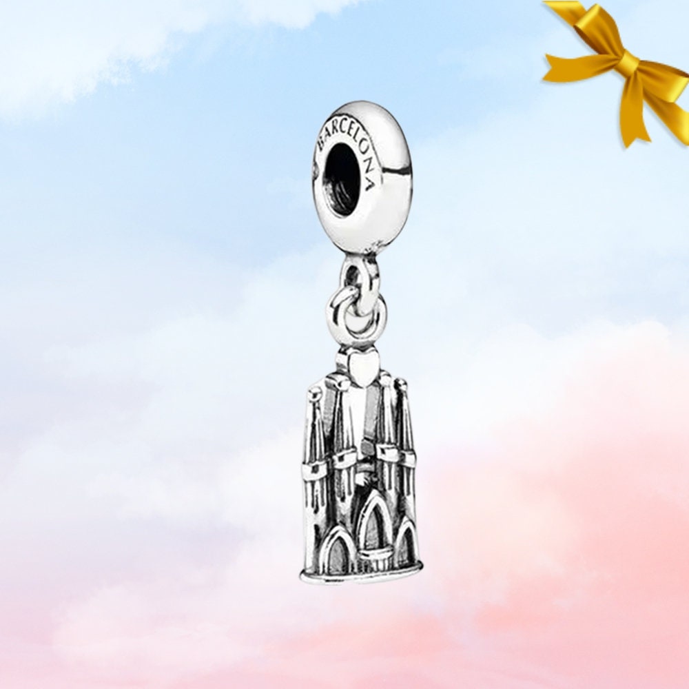 Barcelona La Sagrada Familia Anhänger Neuer echter S925 Sterling Silber ...