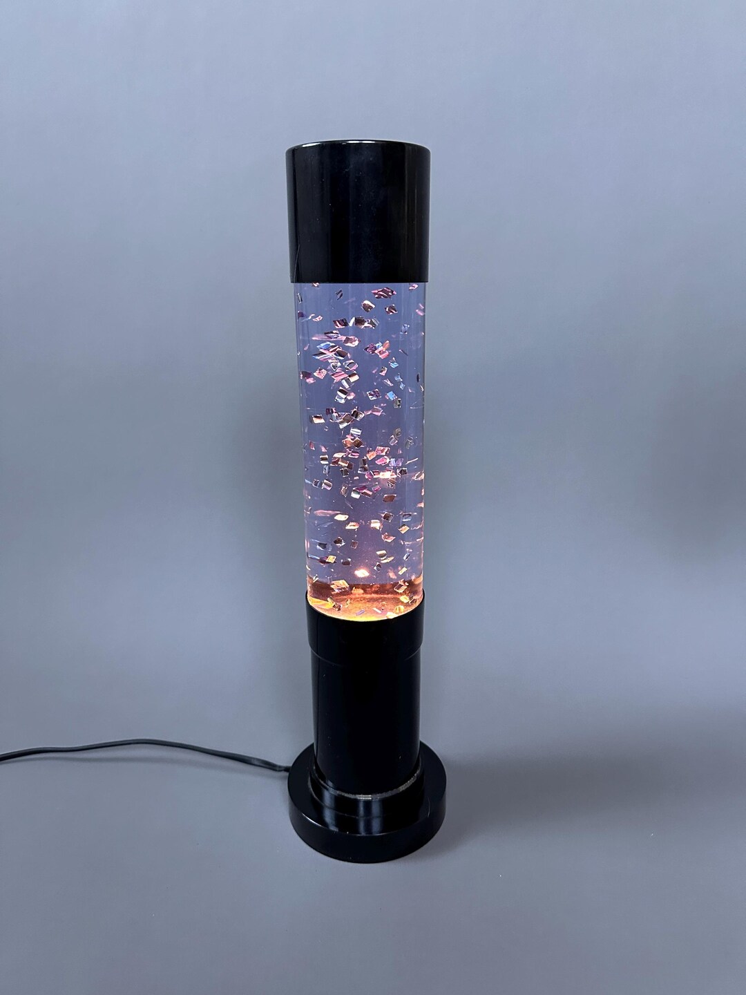 Vintage Mathmos Jet Glitter Lamp, 1990s Black Base & Blue Glitter, Rare ...