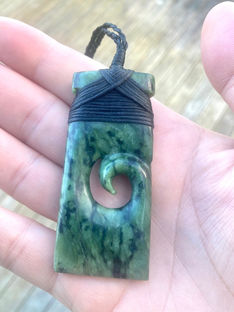 New Zealand Pounamu Greenstone Hei Toki and Koru Necklace - Etsy Australia