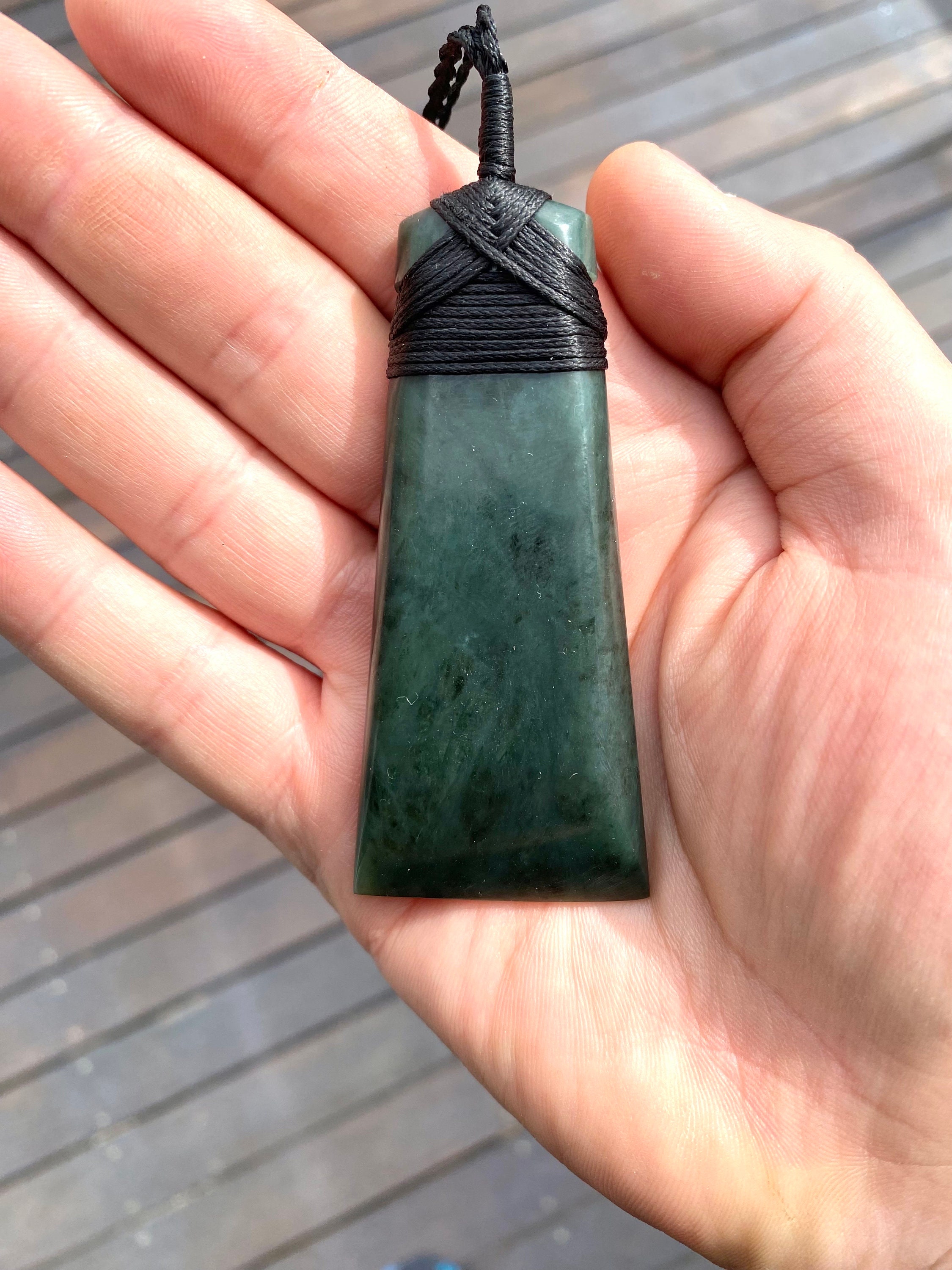 New Zealand Inanga Pounamu Greenstone Hei Toki Necklace - Etsy