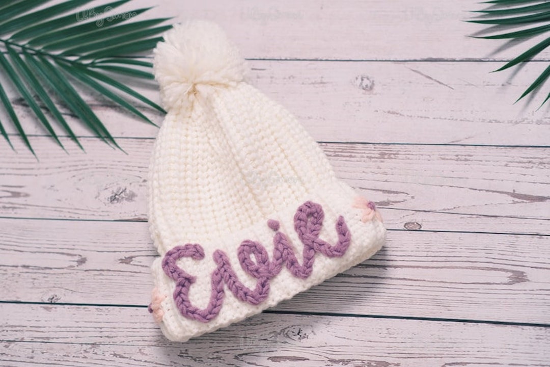 Personalized Embroidered Kids Beanie: Chunky Knit Winter Hat - Etsy