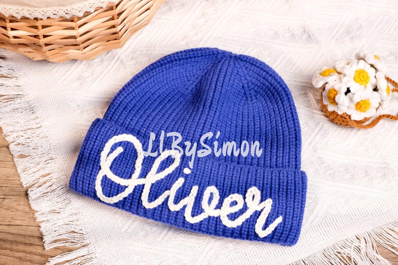 Gepersonaliseerde gebreide muts: muts met aangepaste naam - Etsy Nederland