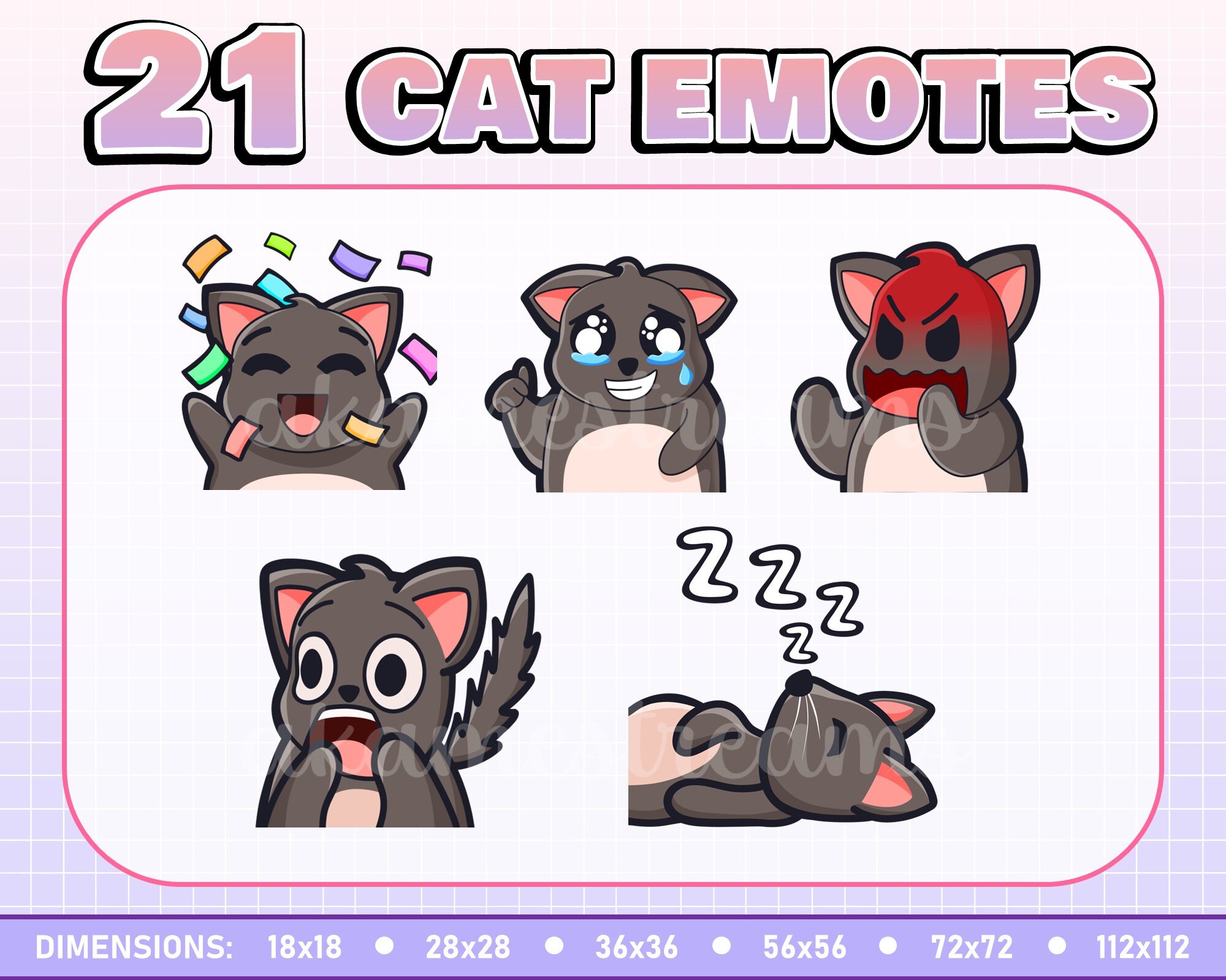 Cat Emotes, Cute Black Cat Emotes, Twitch Cat Emotes, Cat Emotes ...