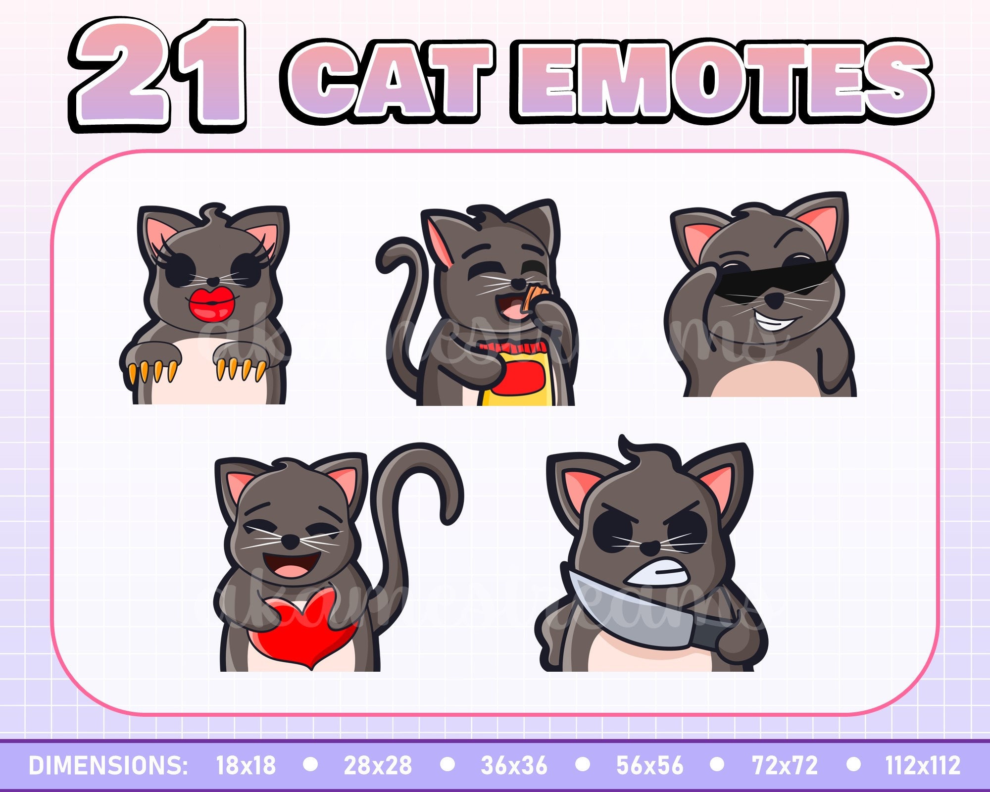 Cat Emotes, Cute Black Cat Emotes, Twitch Cat Emotes, Cat Emotes ...