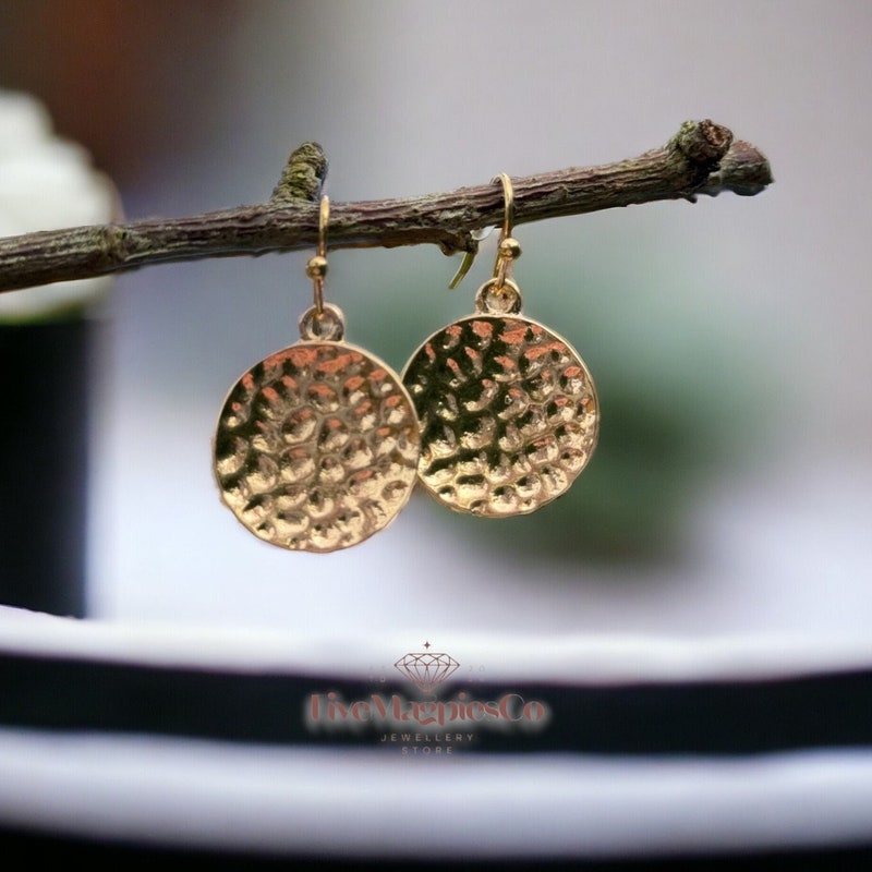 Gold Disc Earrings - Etsy