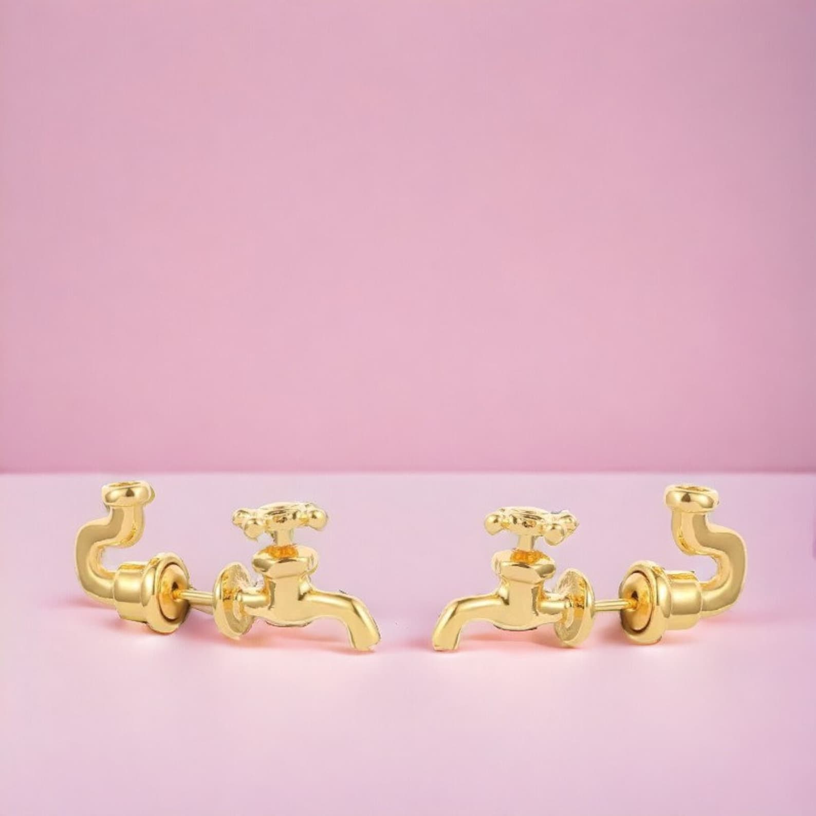 Steampunk Tap Push Back Earrings in Gold Silver and Carbon Faucet ...
