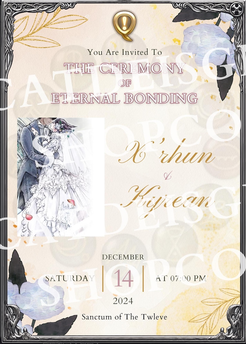 FFXIV Final Fantasy XIV Wedding Invitation Card Template | Eternal ...