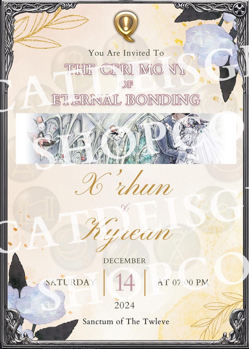 FFXIV Final Fantasy XIV Wedding Invitation Card Template | Eternal ...