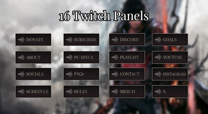 FFXVI FF16 Themed Twitch Stream Overlay PNG | Final Fantasy XVI | for ...