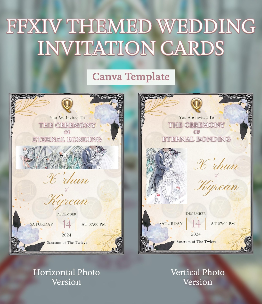 FFXIV Final Fantasy XIV Wedding Invitation Card Template | Eternal ...