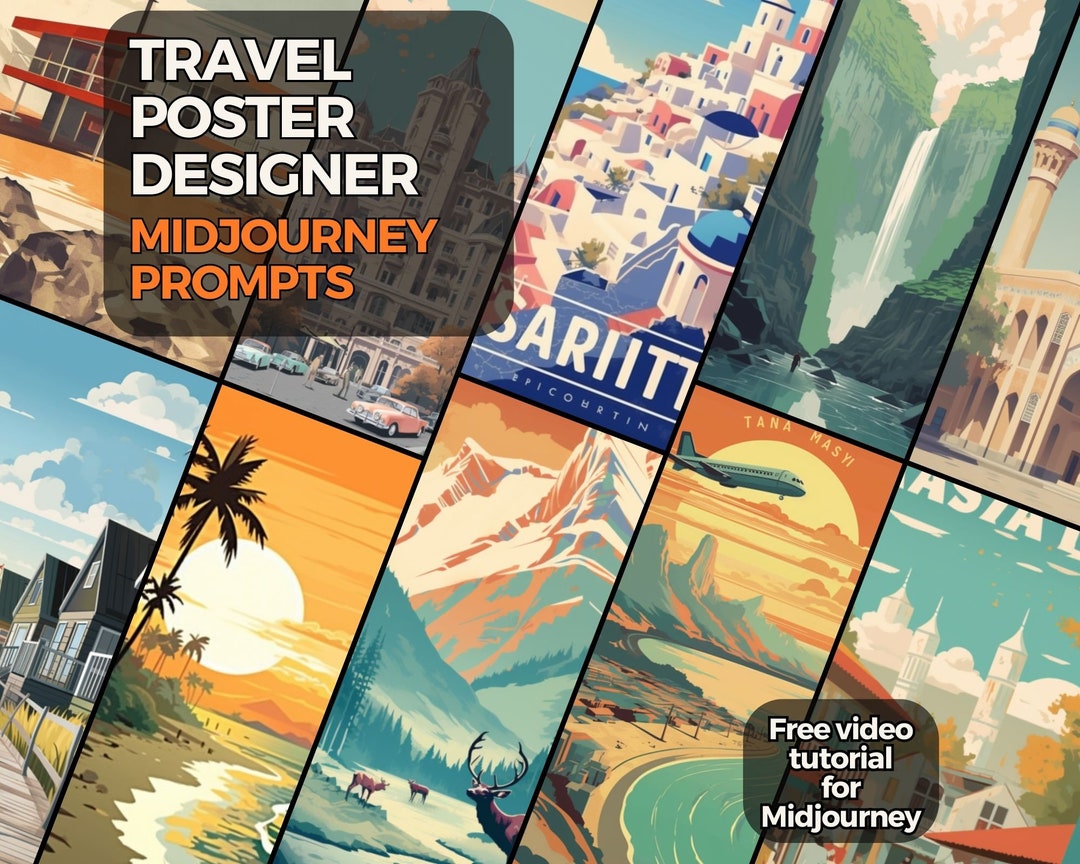 Midjourney Prompt Travel Poster Designer, Travel Poster Illustration ...