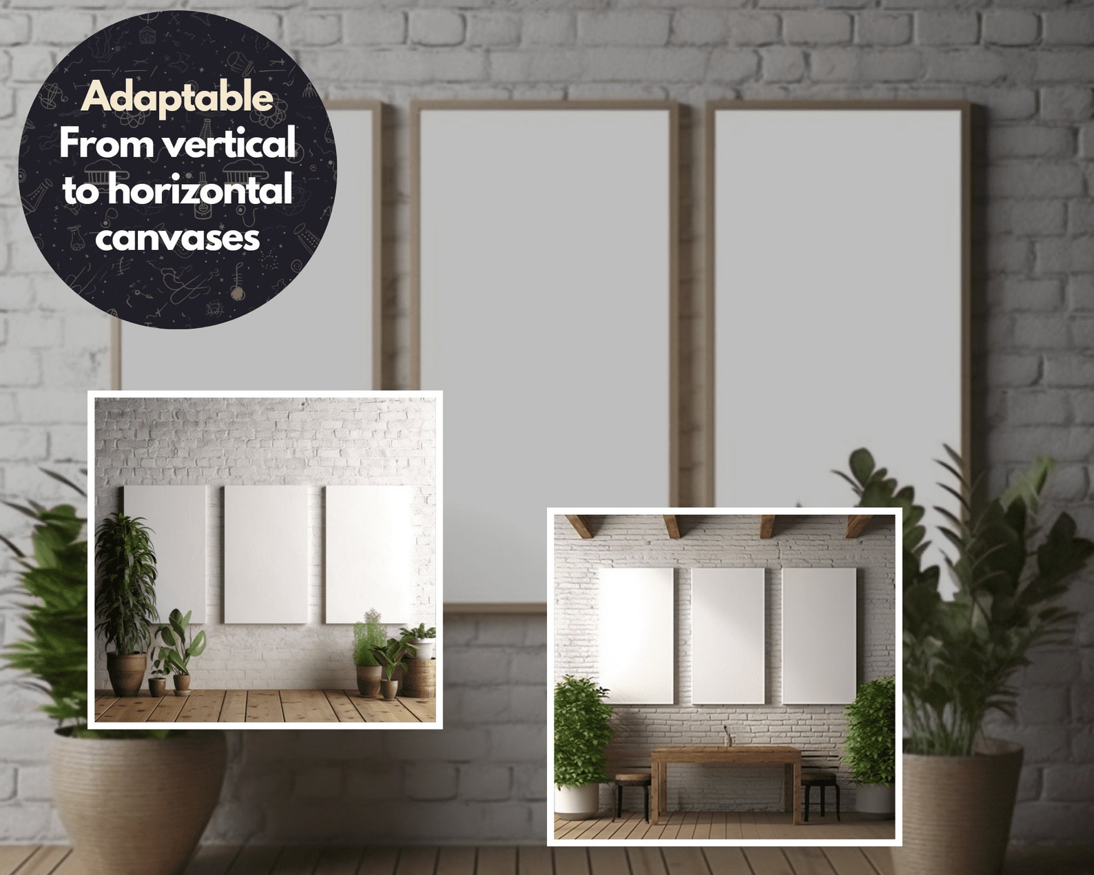 Midjourney Prompt Canvas Mockup Designer, Wall Frames Mockup Prompt, AI ...