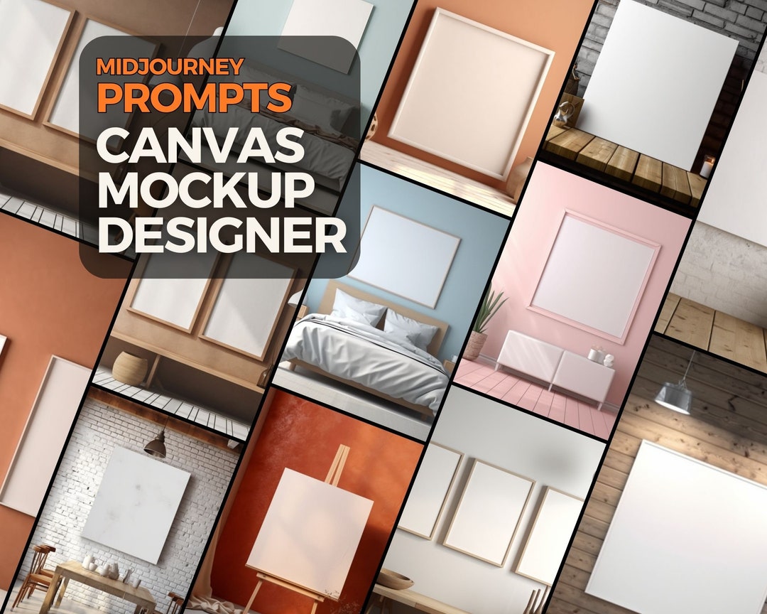 Midjourney Prompt Canvas Mockup Designer, Wall Frames Mockup Prompt, AI ...