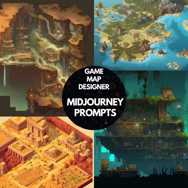 Midjourney Prompt Map - Etsy