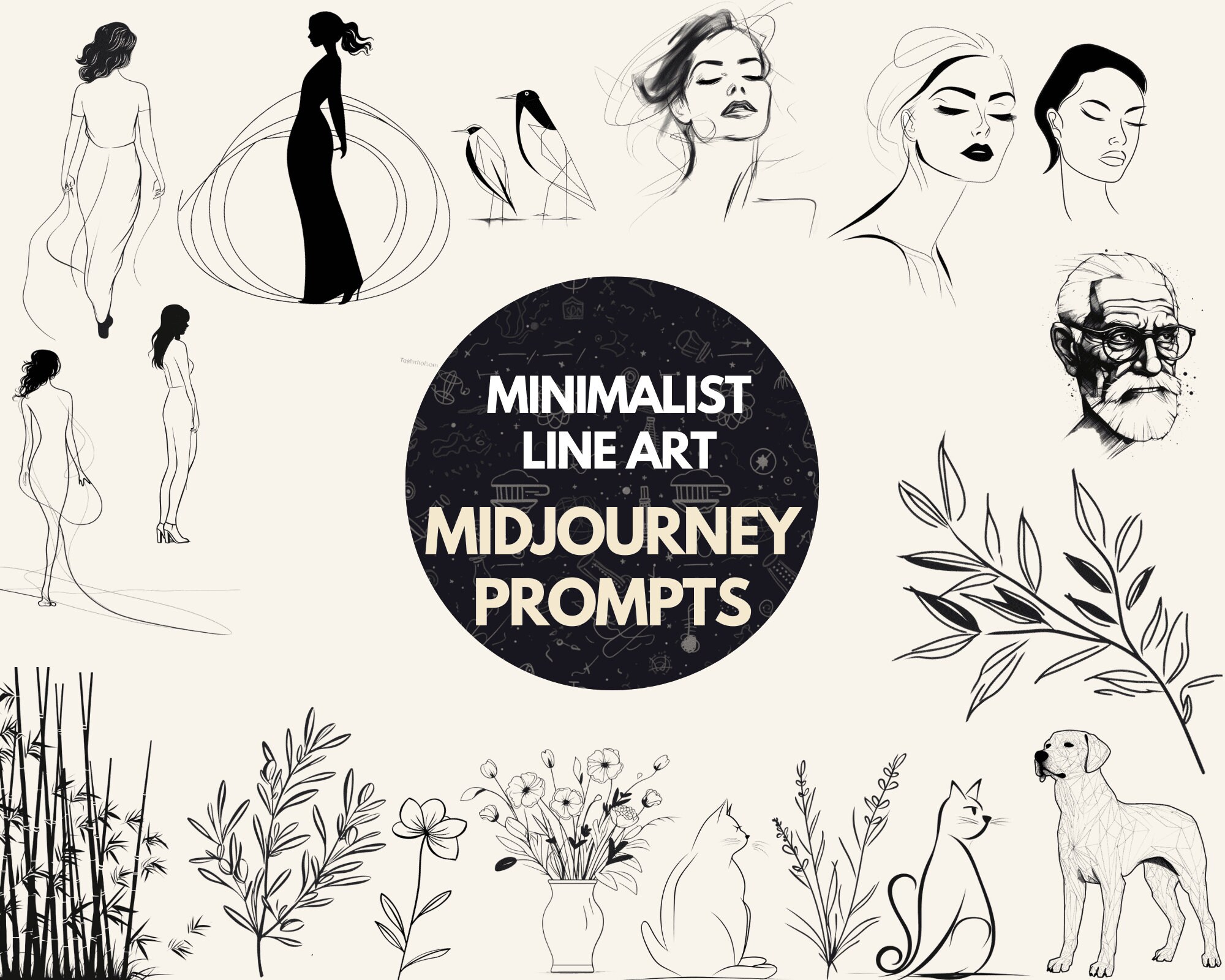 Midjourney Prompt Minimalist Line Art Customizable - Etsy