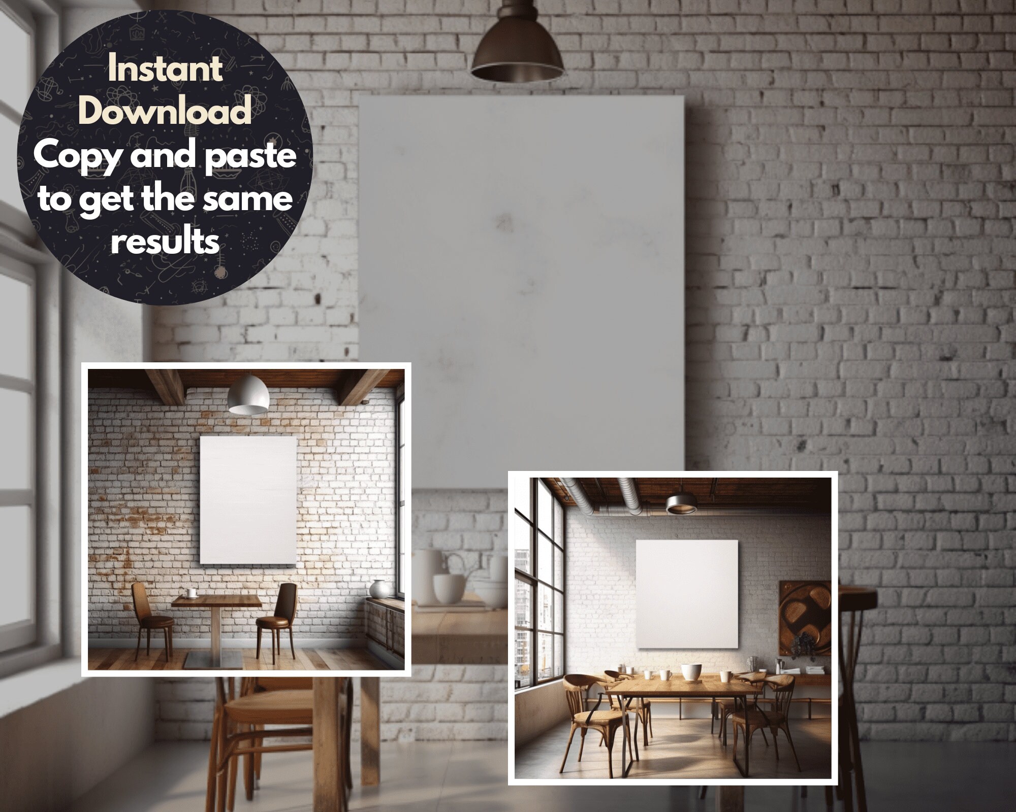 Midjourney Prompt Canvas Mockup Designer, Wall Frames Mockup Prompt, AI ...