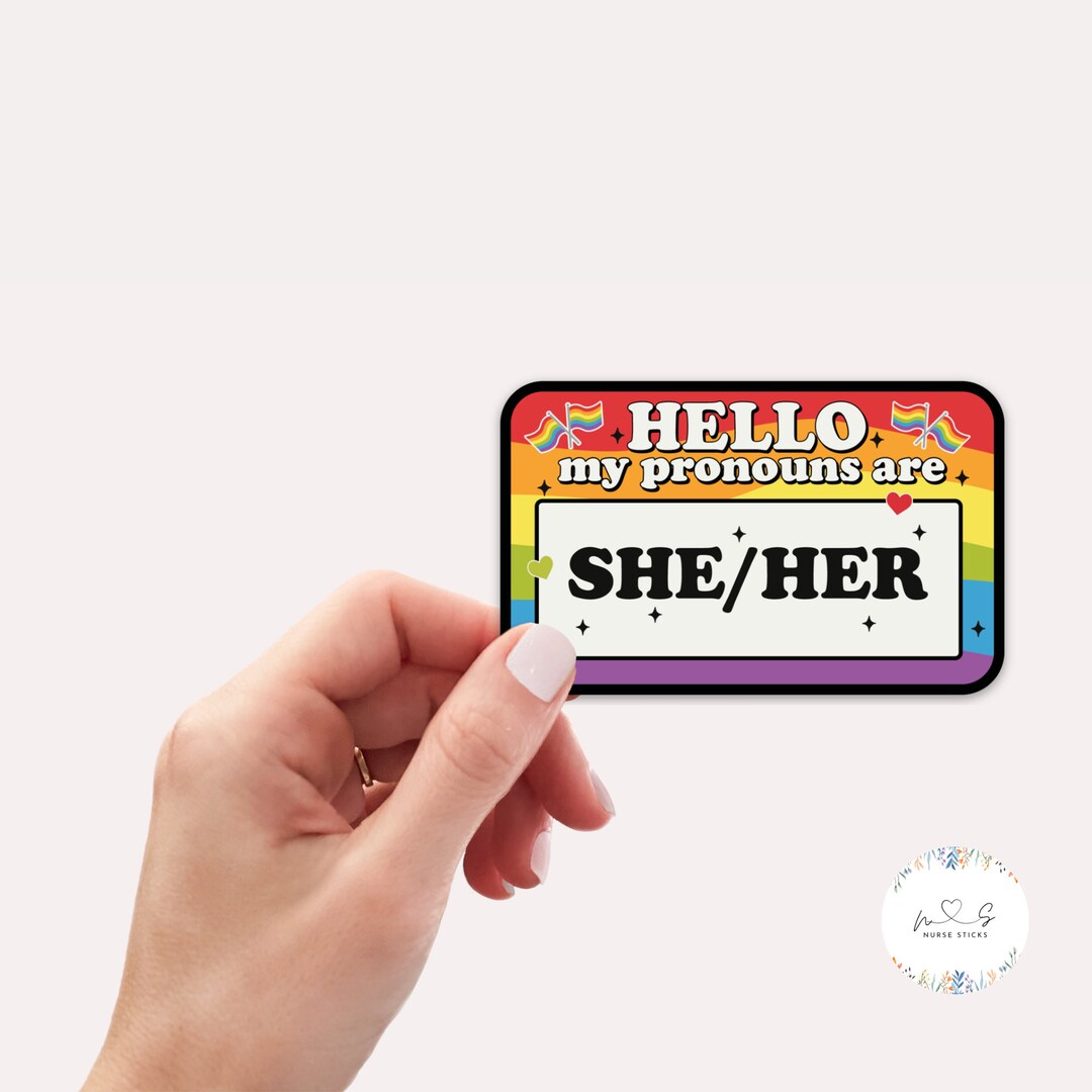 Pronouns Sticker She/her | Pronouns Sticker, LGBTQ Support Sticker ...