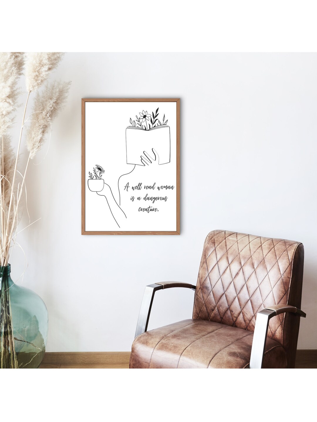 Woman Reading Digital Print, Outline Print, Book Print, Female Book ...