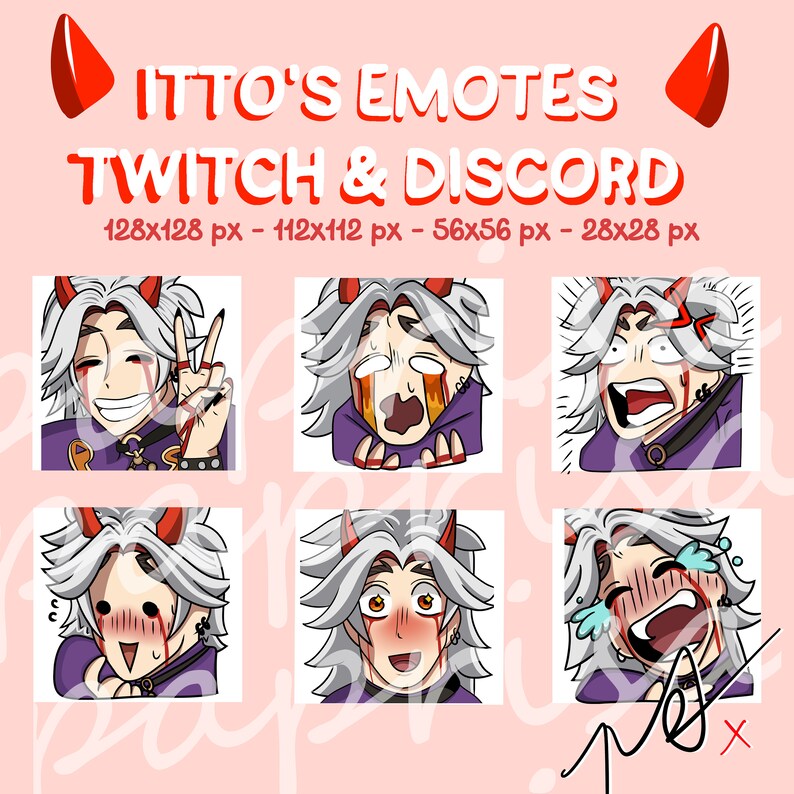 Genshin Impact Itto Emotes for Twitch and Discord / 128x128 - Etsy
