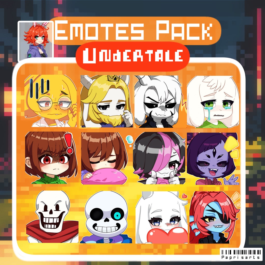 EMOTES TWITCH & DISCORD Undertale - Etsy