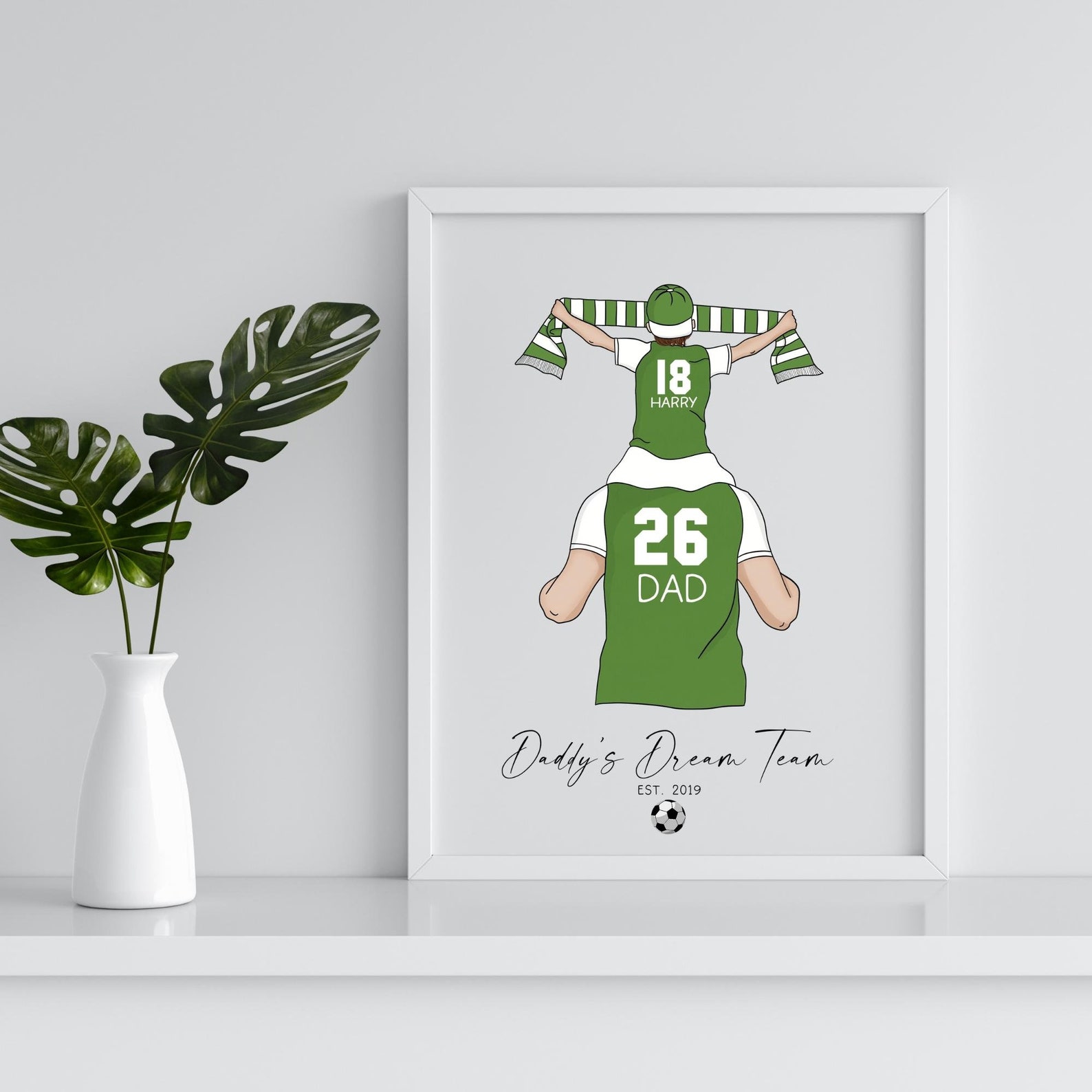 Personalized Fathers Day Gift, Daddys Dream Team Print, Football Family ...