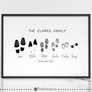 Personalised Family Print, Custom Family Foot Prints, Family Gift ...
