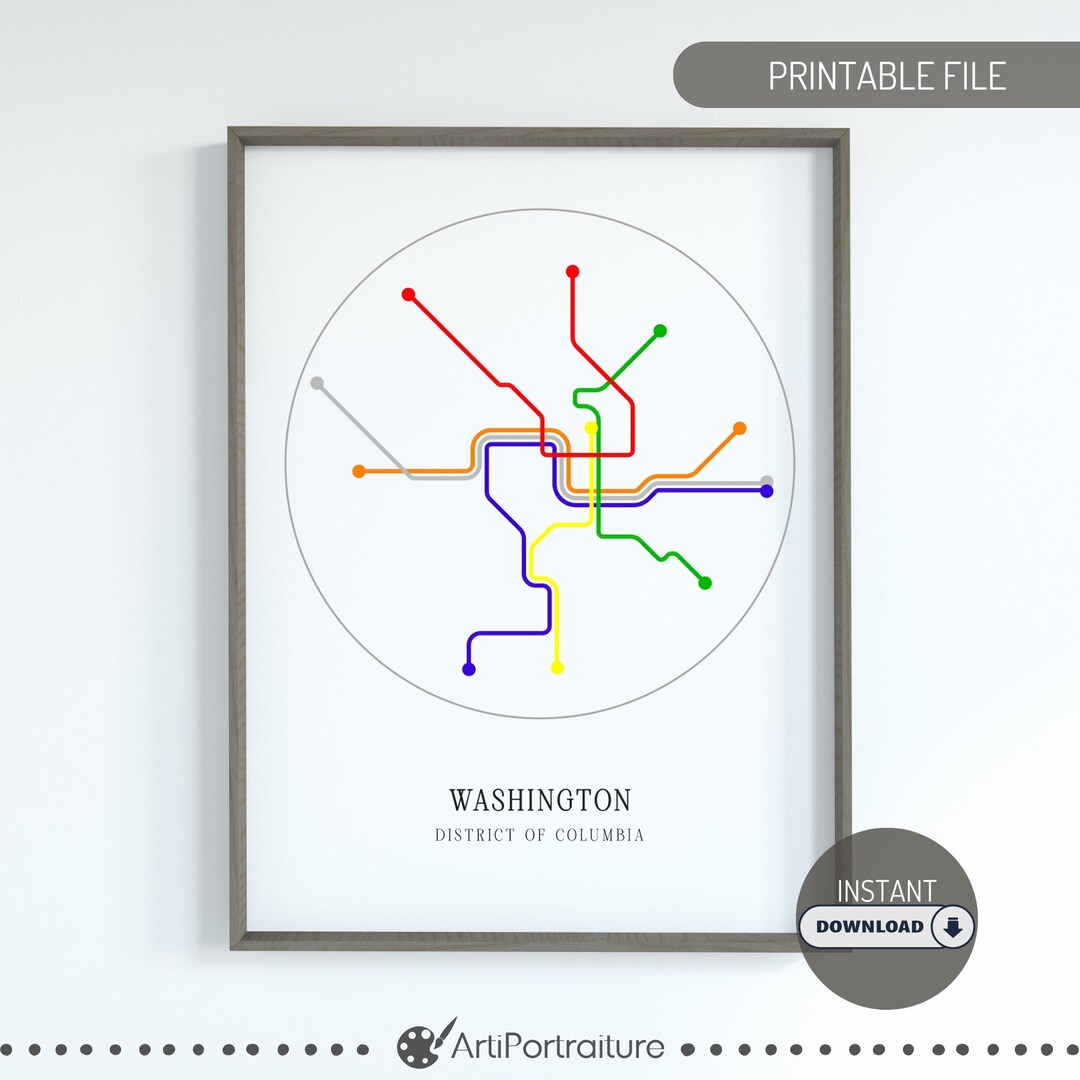 Washington Dc Subway Map, DC Metro Map, District of Colombia Metro ...