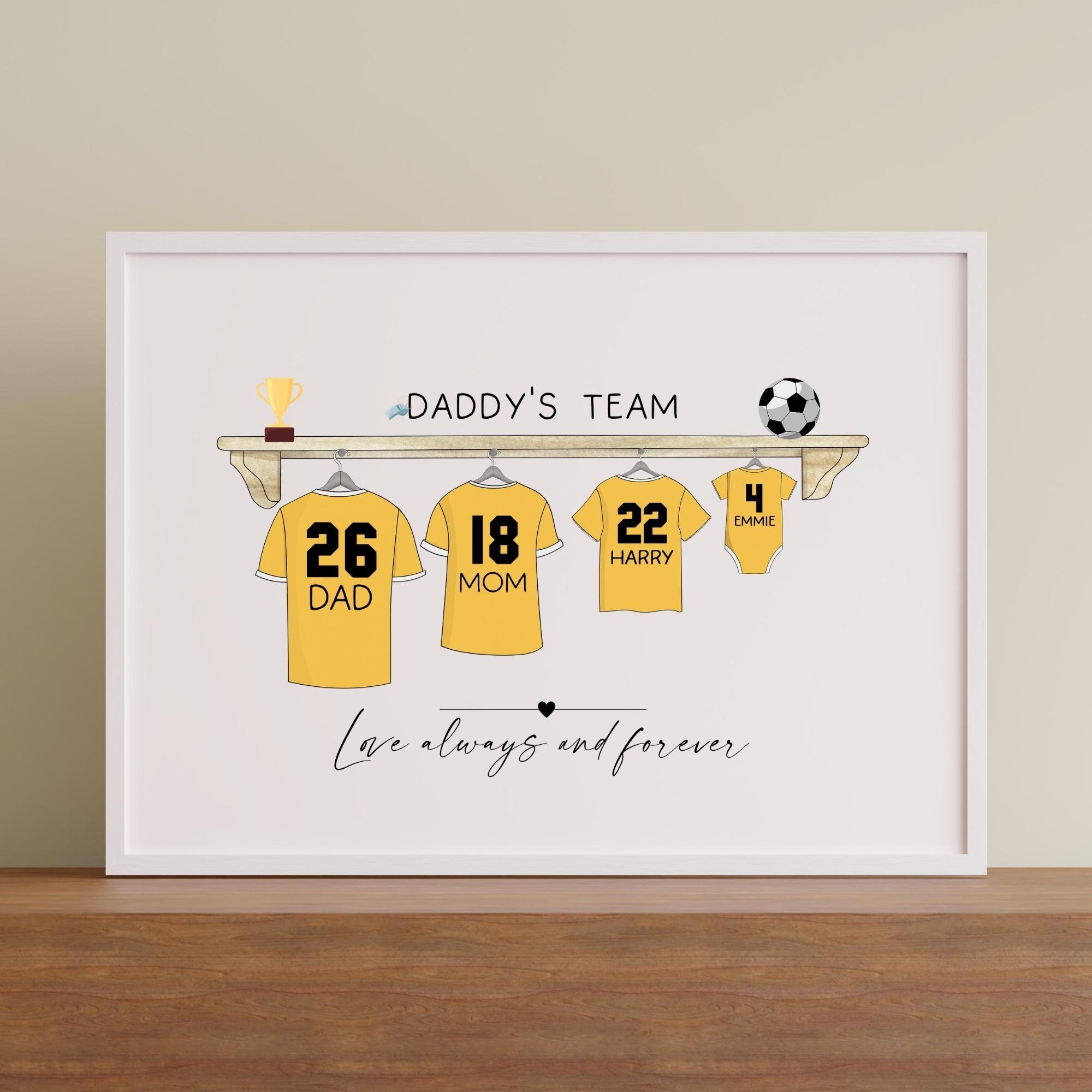 Custom Football Shirt Family Print, Daddy's Football Team Print ...