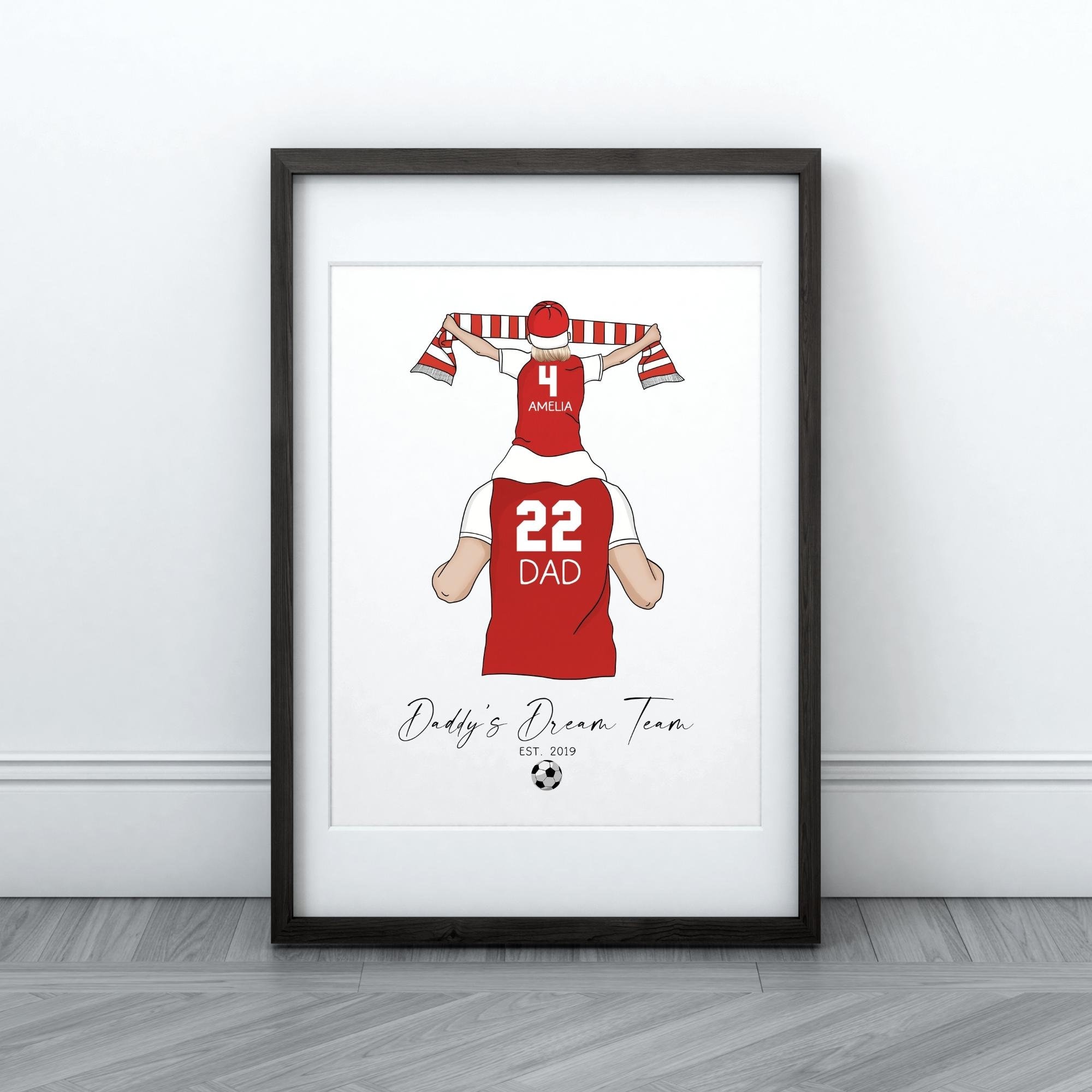 Personalized Fathers Day Gift, Daddys Dream Team Print, Football Family ...