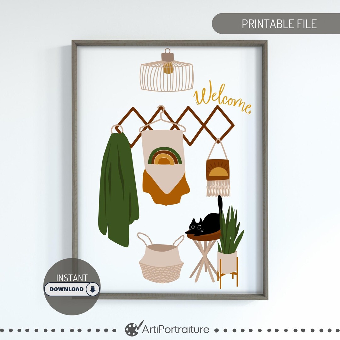 Entryway Printable, Entrance Poster, Guest Room Prints, Entrance Wall ...