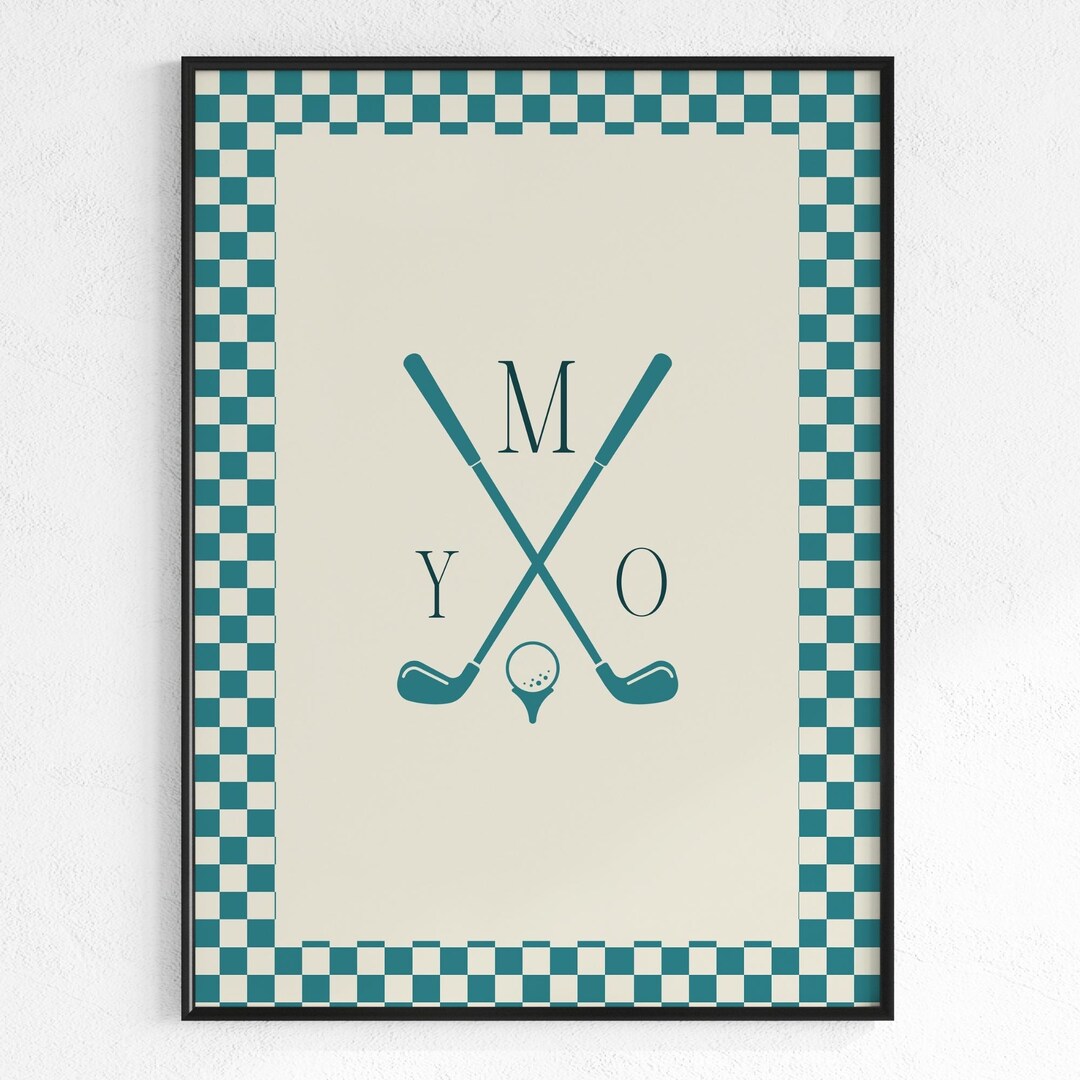 Golf Monogram Print for Nursery, Custom Golf Print Digital Download ...