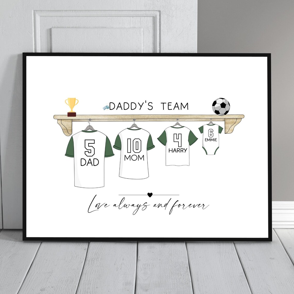 Custom Football Shirt Family Print, Daddy's Football Team Print ...