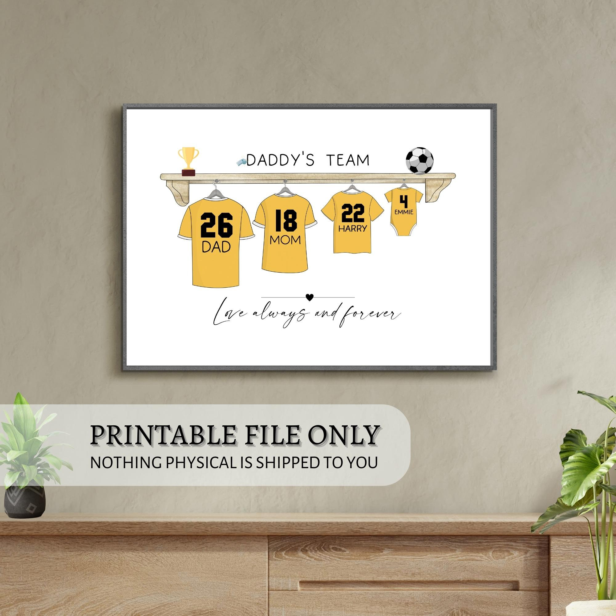 Custom Football Shirt Family Print, Daddy's Football Team Print ...