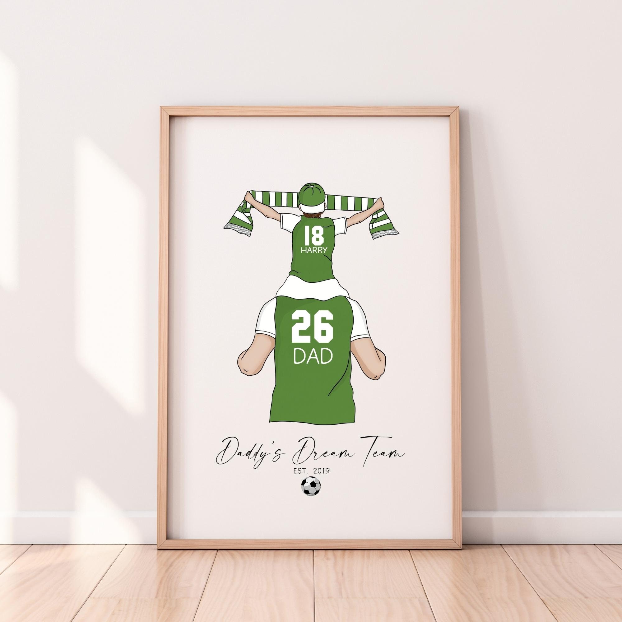Personalized Fathers Day Gift, Daddys Dream Team Print, Football Family ...